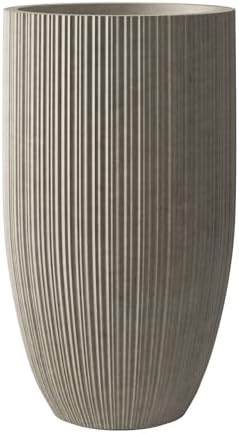 Amazon.com : Morrava 24 Inch Tall Concrete Planter, Large Garden Pot ...