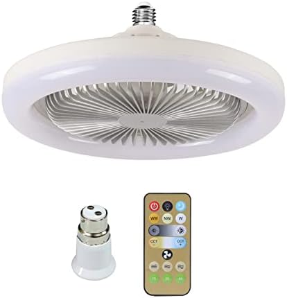 KieTeiiK 2 in 1 Smart Fan Light, 30W Modern Ceiling Fan with E27 Lamp ...