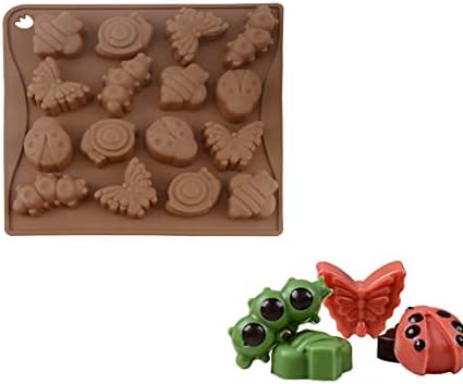 Amazon.com: 2Pcs 16 Cavity Insect Silicone Molds Butterfly Snail ...