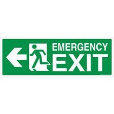 quality star Emergency exit Sign Board with uv Board 12x4 inch Standard ...