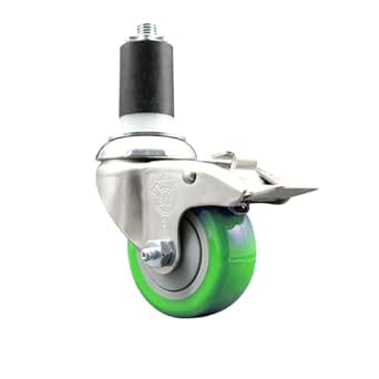 Amazon.com: Polyurethane Swivel Stem Caster with 3 Inch Green Caster ...