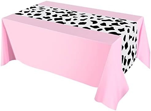 Amazon.com: Moukeren 3 Pcs Cow Print Tablecloth 84 Inch Round ...