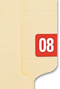 Amazon.com : Year 2008 End Tab Folder Labels 1/2 x 1 Red/White 250 ...