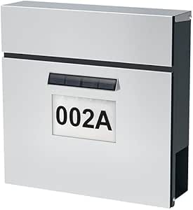 DWD® Modern Style Mailbox, Solar Led Light for House Number/Name,Wall ...