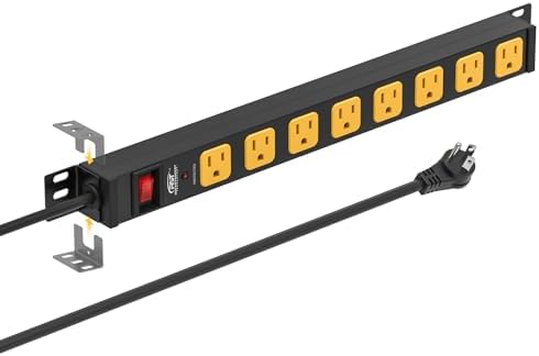 CRST 8 Outlet Power Bar with Surge Protector 2100J,Heavy Duty Metal ...