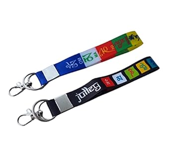WristID Cotton Tibetan Ladakh Prayer Om & Julley Keychain Combo Lanyard ...