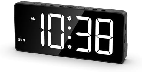 Amazon.de: ORIA Digitaler Wecker, 7” Modern Tischuhr mit 5 Einstellbare ...