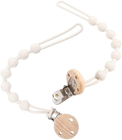 Amazon.com : Pacifier Clip, 2 Pack Silicone Pacifier Clips with Wooden ...