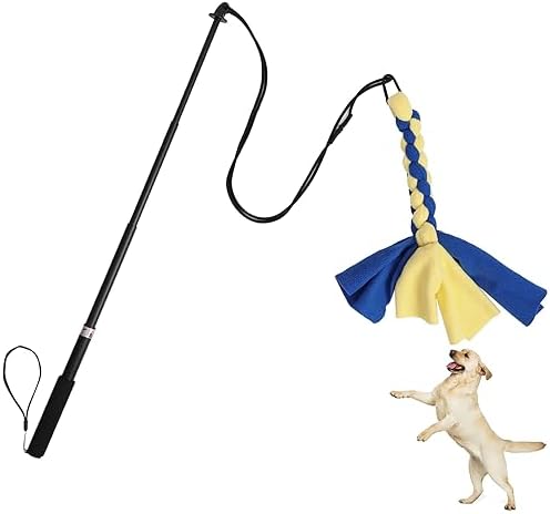 Pet Supplies : Daugezal Flirt Pole Dog Toy Scalable Teaser Wand with ...