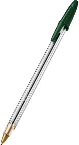Bic Cristal Medium Smudge-free Ballpoint Pen, 1.0mm Tip Line, Green ...