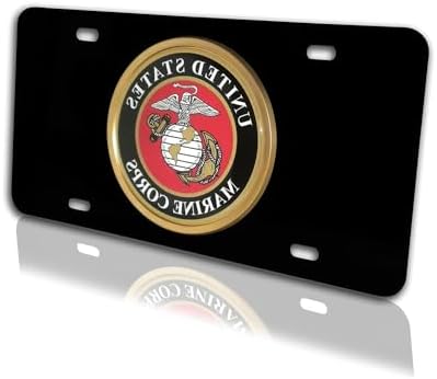 Amazon.com: Luxury Quality Metal Aluminum fit USMC License Plate Cover ...