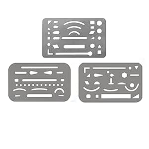 3 Pcs Metal Stainless Steel Eraser Erasing Shield Template for Craft ...