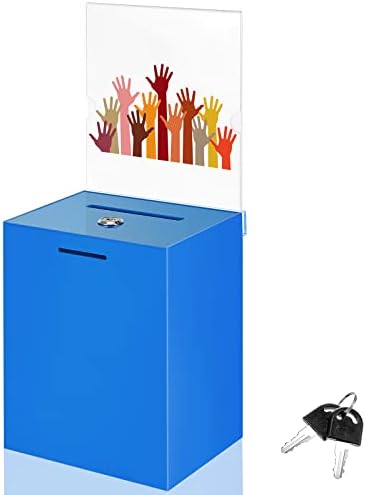 Amazon.com : Marsui Acrylic Suggestion Box Large Donation Box 16 x 6.7 ...