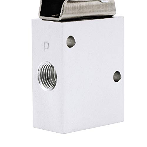 1/4" NPT Green Momentary Push Button 3 Way, 2 Position Pneumatic ...