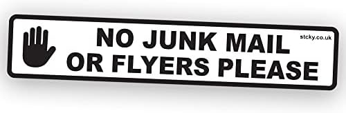 Stcky No Junk Mail or Flyers pleases Vinyl Sticker for Main Door [Pack ...