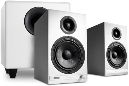 Amazon.com: Audioengine HD6 White Powered Bookshelf Stereo Speakers and ...