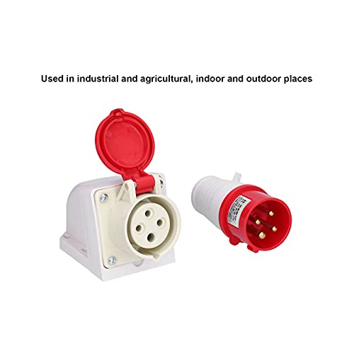 GAESHOW 3 Phase Socket 4 Pin Industrial Plug Connector CEE Plug, 415V ...