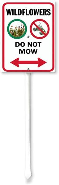Amazon.com : Sokomurg Wildflowers Do Not Mow Sign for Yard with Stake ...