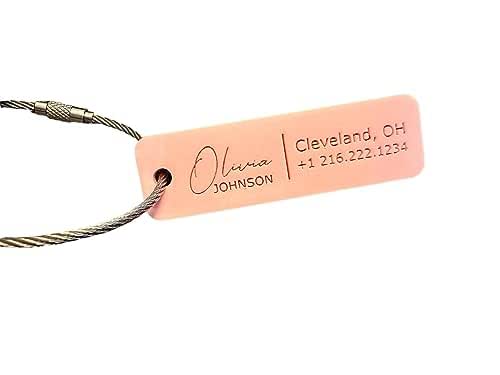 Amazon.com: Customizable Acrylic Luggage Tag, Personalized Bag ...