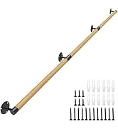 12FT Round Wooden Handrail for Indoor Staircase Handrail,Wall Mount ...