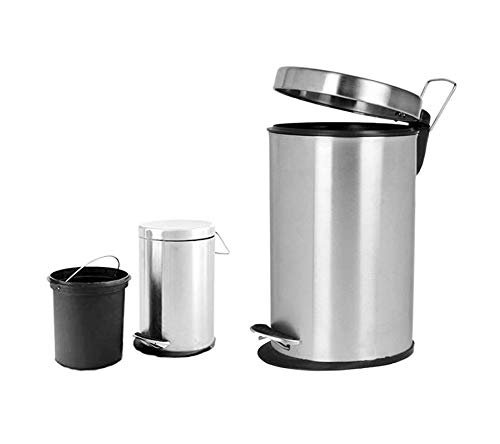 Buy Beautiful Stainless Steel Step Dust bin with Pedal to Open the Lid ...