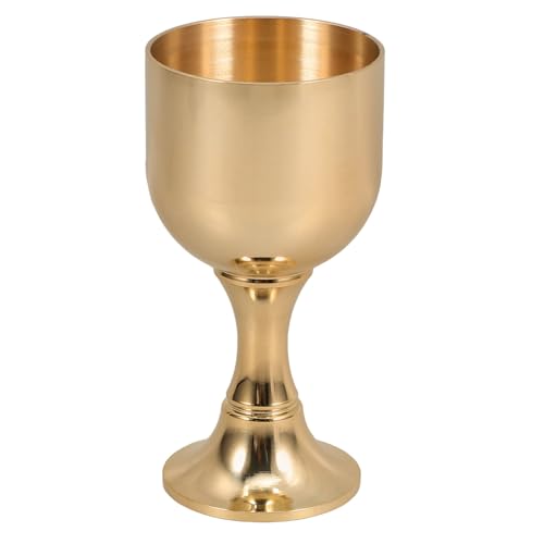 Ciieeo Gold Altar Chalice Cup Golden Brass Goblet Wine Glasses Ritual ...