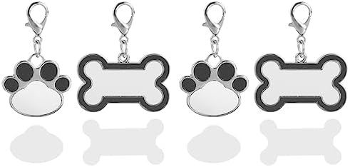 Amazon.com: LOGOFUN 4Pcs Sublimation Blank Dog Tag Bone Paw Shaped Pet ...