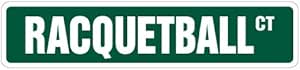 Amazon.com : Racquetball Street Sign Racquet Player Ball Court Club ...