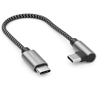deleyCON 0,15m USB C-Kabel 1x 90° Vinklad PD3.0 (60 W Snabbladdning ...