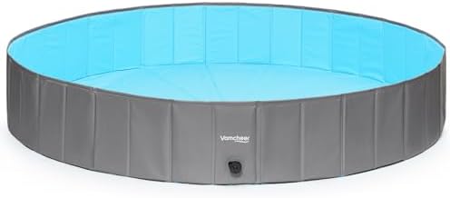 Vamcheer Dog Paddling Pool Large Hard Plastic Foldable Dog Swimming ...