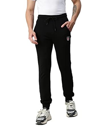 ONN UK Classic Men's Black Premium Combed Cotton Joggers | Smooth Feel ...