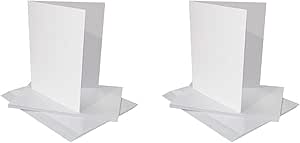 Craft UK 2258 10 x 7-Inch Card and Envelope - White (Pack of 50 ...