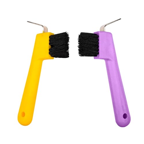 HIXNUG Horse Hoof Pick Brushes Horse Brush with Rubber Handle Grooming ...