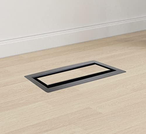 Zion 3" x 10" Flush Mount Floor Register Matte Black Modern Floor Vent ...