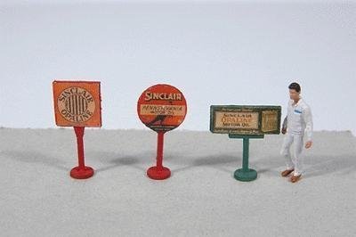 HO Scale Vintage Gas Station Curb Signs - Sinclair pkg(3) : Amazon.in