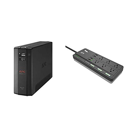APC Bundle BX1500M 1500VA UPS Battery Backup, and APC Smart Surge ...