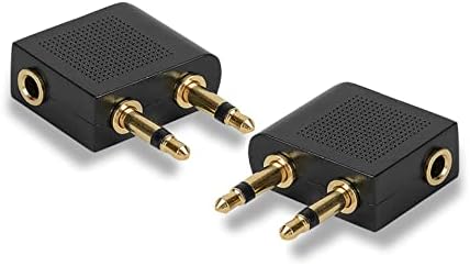 Mobi Lock Gold Plated Airplane Flight Headphone Adapters (Pack of 2 ...