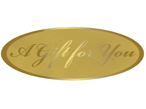 A Gift for You Foil Gold On Gold Seals 2-1/2x15/16"~240 Labels : Amazon ...