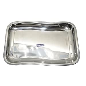 Stainless Steel Rectangular Serving Tray : Amazon.in: Home & Kitchen