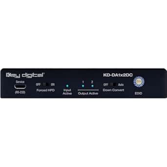 Amazon.com: Key Digital KD-DA1X2DC: 2 Output HDMI Splitter Distribution ...