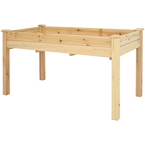 Sunnydaze 48.5-Inch Wood Raised Garden Bed - Outdoor Rectangular ...