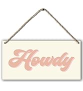 Amazon.com: Retro Western Howdy Pink Beige Preppy Boho Printed Wood ...
