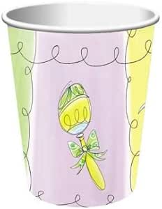 Amazon.com: Bottles & Booties Baby Shower 9 oz Paper Cups 8 Pack : Home ...