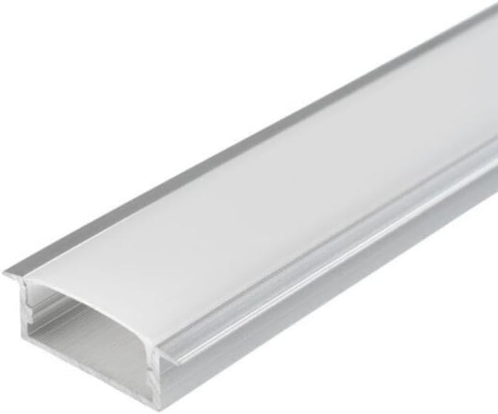 Profilé Aluminium Large Encastrable 2m pour Ruban LED - Cache Opaque ...