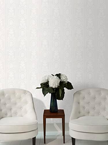Superfresco Paintable Cameo Stripe White Durable Heavy Duty Wallpaper ...