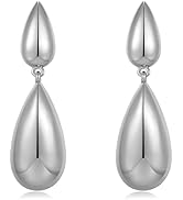 Amazon.com: Gold Long Waterdrop Earrings for Women Polished Brushed ...