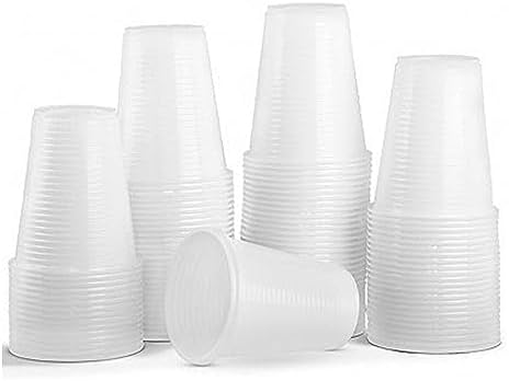 HOMESHOPA White Plastic Cups, 500 Pack Disposable Plastic Glasses ...