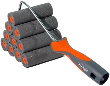 PinStone 11 Pack 4" High Density Foam Paint Roller Kit, Special Caved ...