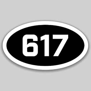 Amazon.com : DHDM 617 Area Code Sticker Massachusetts Boston Belmont ...