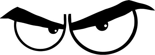 Angry Eyes Vinyl Decal Sticker Car Window Bumper- 8" Wide Gloss White ...